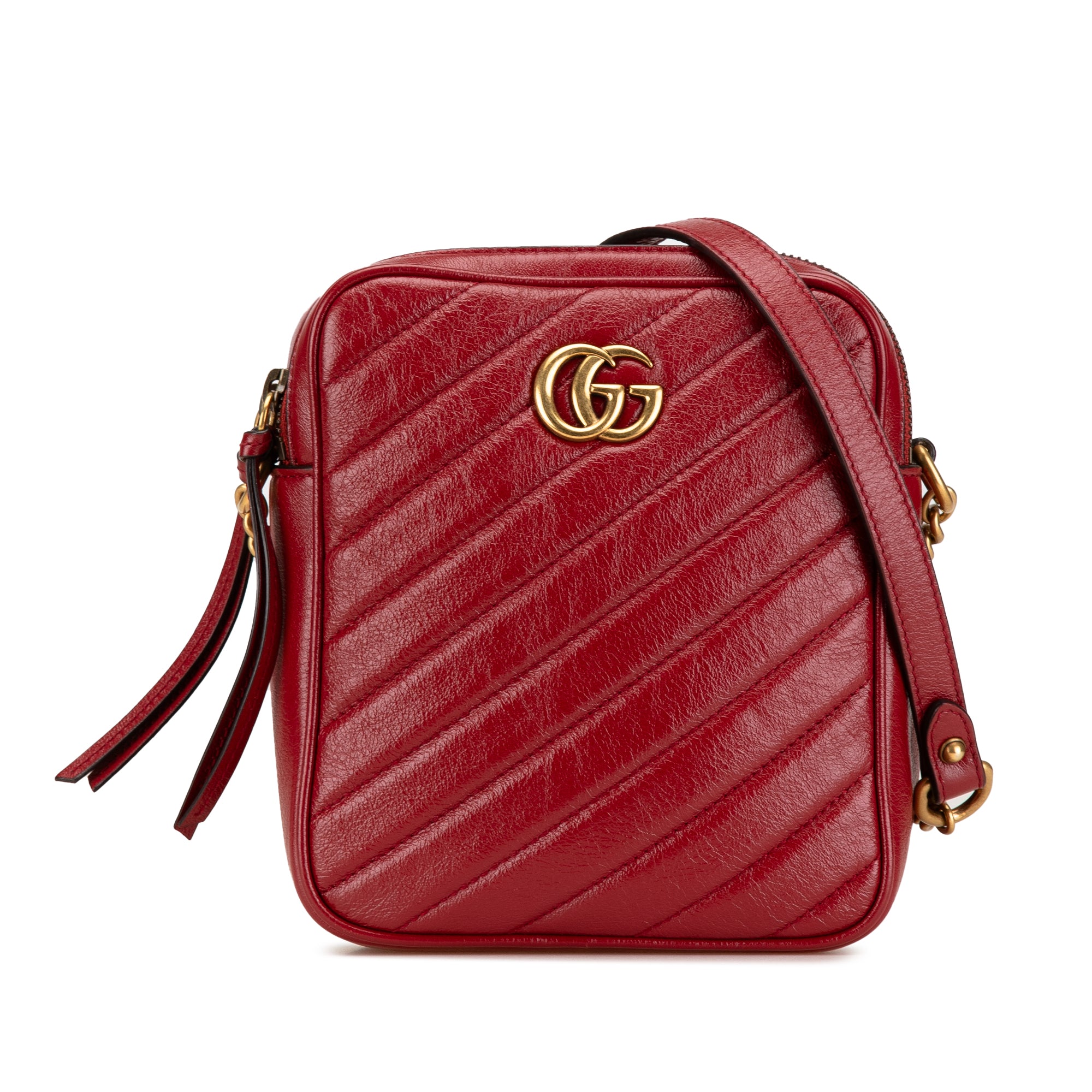 Red Gucci GG Marmont Double Zip Camera Bag – Designer Revival